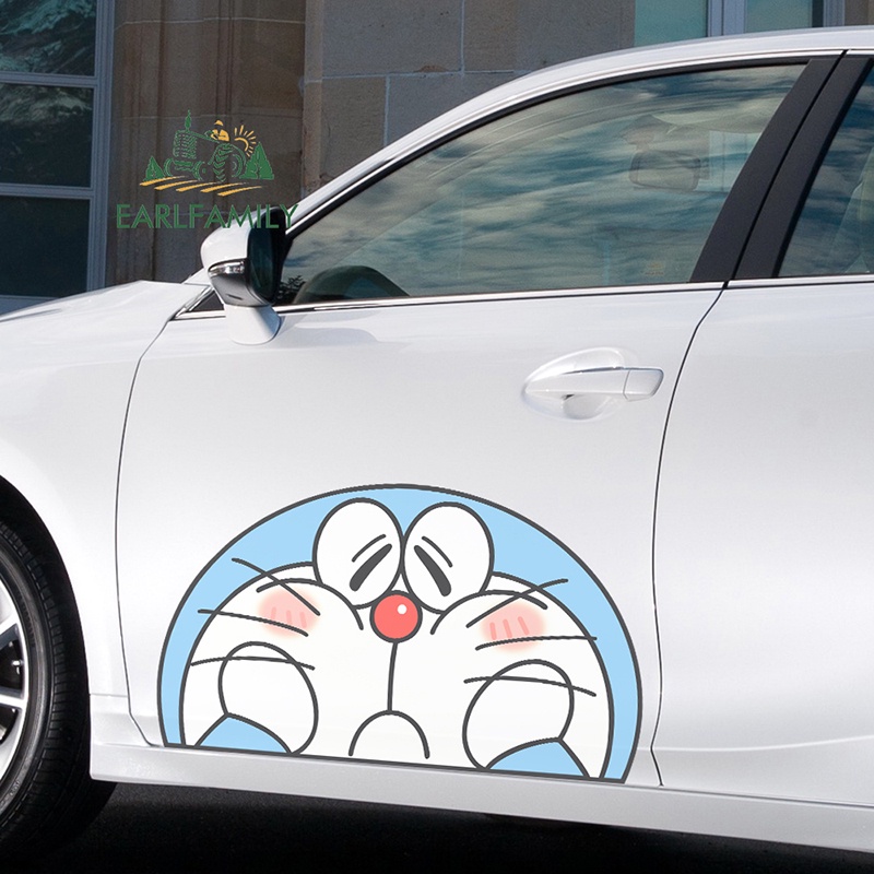 EARLFAMILY 43cm x 25.1cm For Doraemon Peek Big Car Stickers Laptop ...