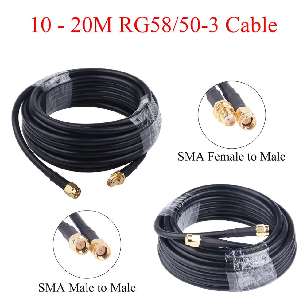 10-20M RG58/50-3 RF Coaxial Cable SMA Female/Male to Male Extension ...