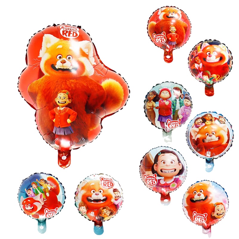 Disney Turning Red Theme Balloon Birthday Party Decorcartoon aluminum ...