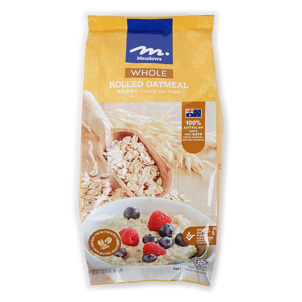 Meadows Whole Rolled Oatmeal 800g Made in Malaysia | Shopee Philippines