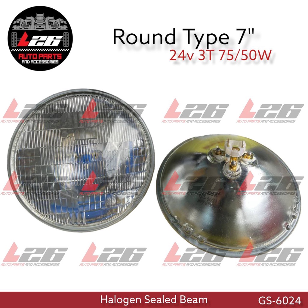 Halogen Sealed Beam GS-6024 24V Round 75/50W 3T | Shopee Philippines