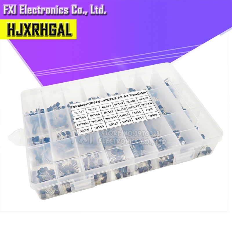 24Values TO-92 Transistor Assortment Assorted Kit Each BC327 BC337 BC517 BC547 BC548 BC549 ...