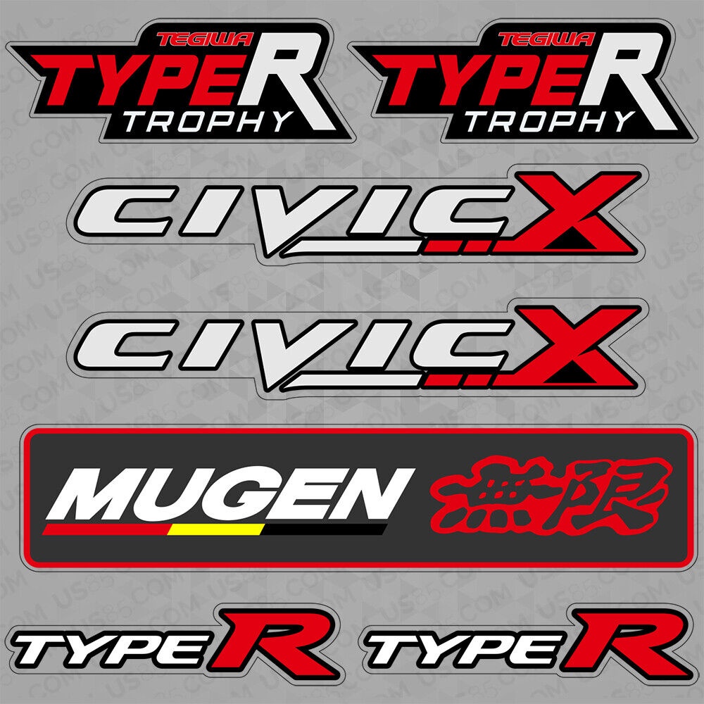For Honda Civic Type R Mugen Car Sticker Decal Stripe Logo Decoration ...