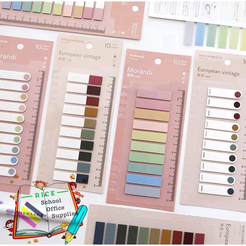 Rice 200pcs Colorful PET Sticky Note Lable Sticker Bookmarks Notepad ...