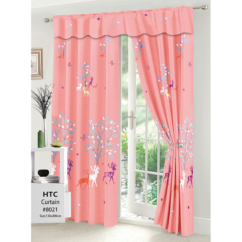 Bright Pink Curtains Sales Fawn Printed Kurtina for Window 140cm X180cm ...