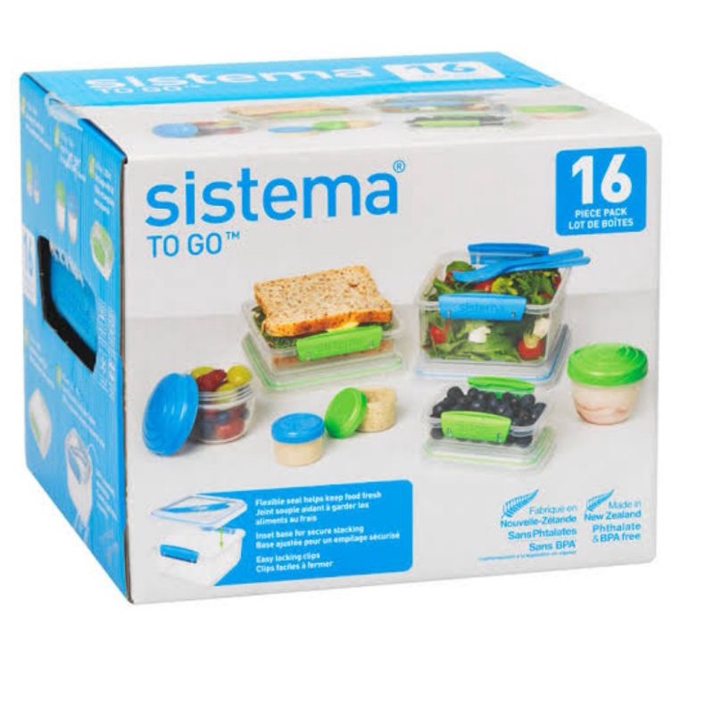 SISTEMA TO GO PLASTIC STORAGE CONTAINER / TUPPERWARE / LUNCH BOX 16 ...