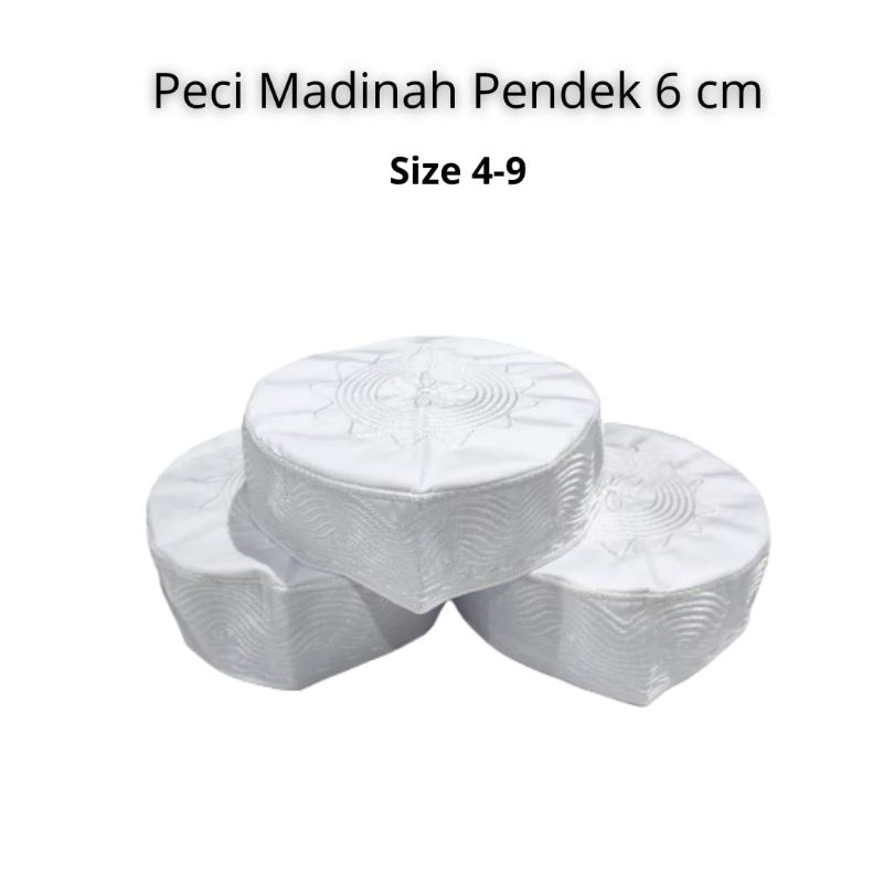 PUTIH White Prayer Cap Medina Prayer Cap / Short Hajj Prayer Cap ...