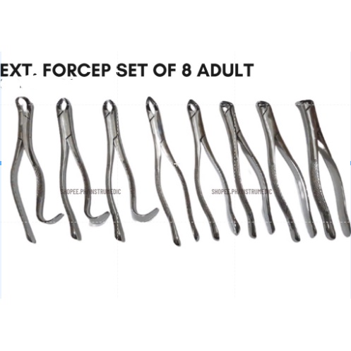 INSF@ EXTRACTION FORCEP / FORCEPS SET OF 8 ADULT EXT. FORCEP | Shopee ...