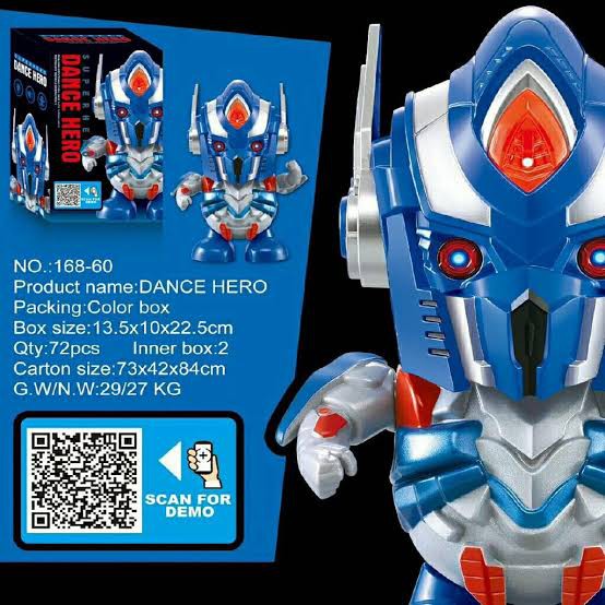 Dancing Hero Robot with Light and Music Figure Toy For Kids ( Batteries ...