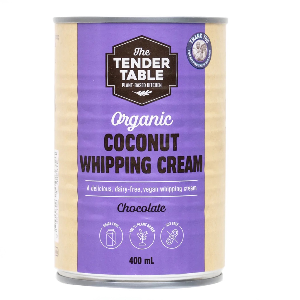 The Tender Table VEGAN Organic Coconut Whipping Cream-Chocolate 400ml ...