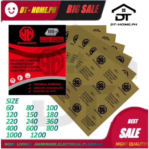MAXWINNER LIHA waterproof SAND PAPER sanding paper 60# 80# 100# 120 ...
