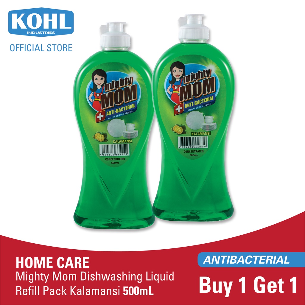 Mighty Mom Antibacterial Dishwashing Liquid Kalamansi - 500 mL 2's ...