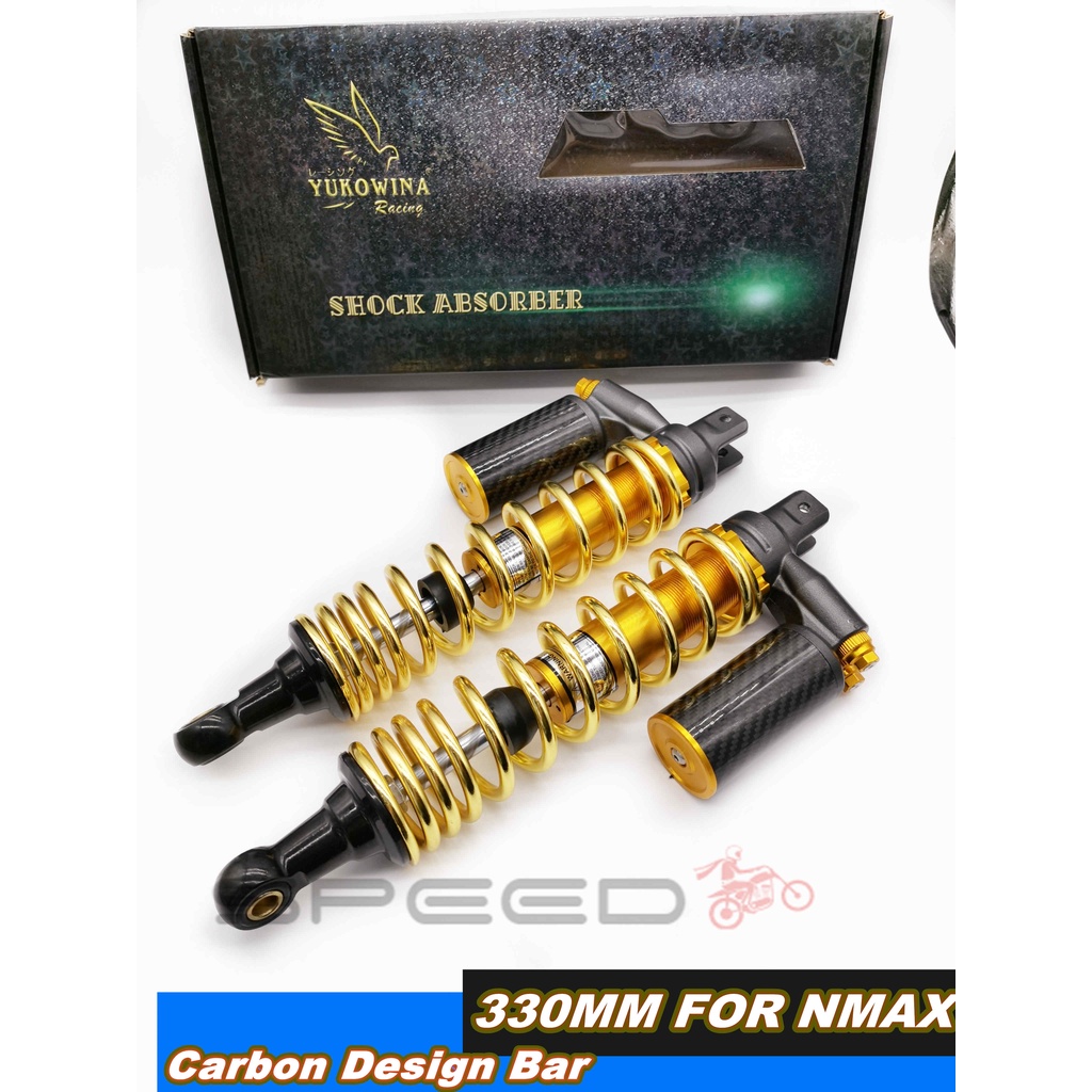 SpeedMOTO 2PCS 330MM GAS Tank Rear Shock For NMAX Carbon Design Bar ...