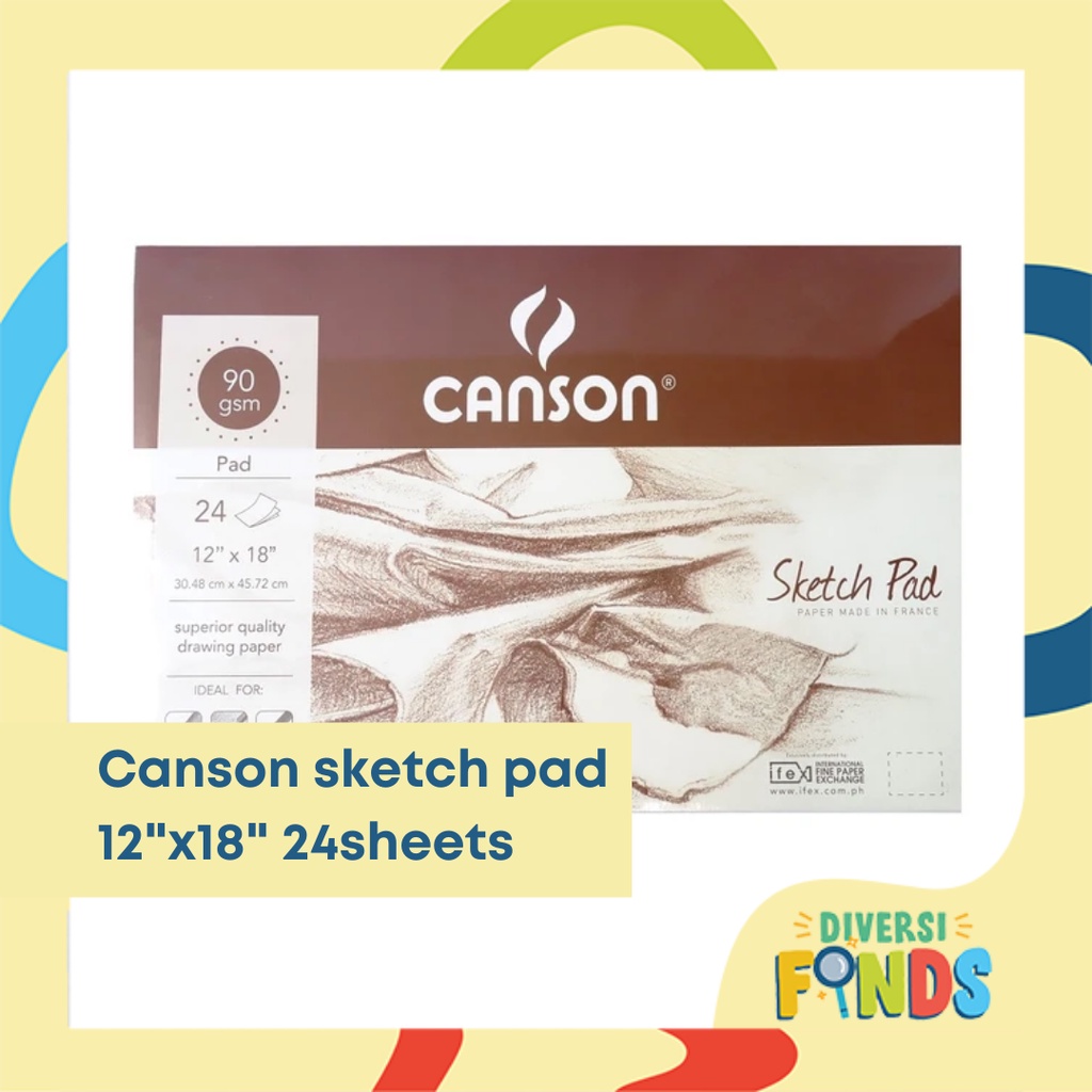Canson SKETCH PAD - 90gsm - A3 Size (11 3/4" x 16 1/2") or 12" x 18 ...