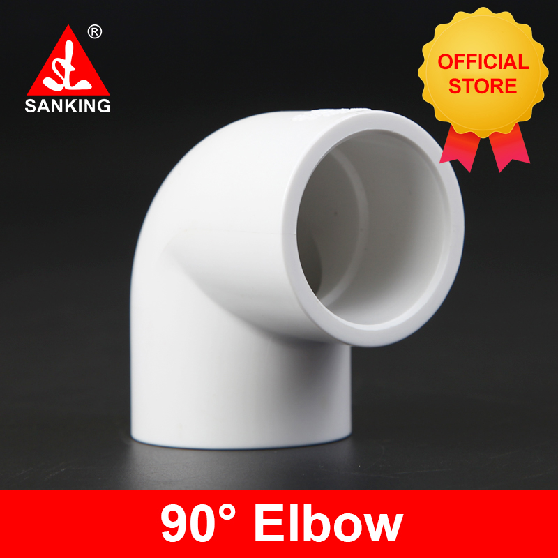 Sanking UPVC 20-50mm 90 Degree Elbow PVC Pipe Support Garden Irrigation System Accessory ...