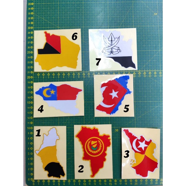 CAHAYA Sticker of the country of silver keda kelantan johor melaka ...