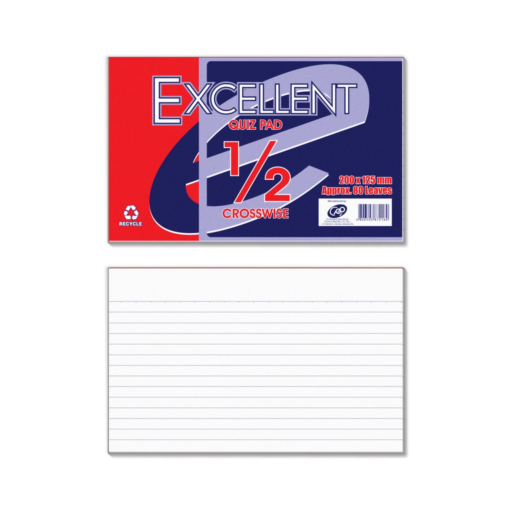 Excellent Quiz Pad 1/2 Crosswise 80lvs | Shopee Philippines