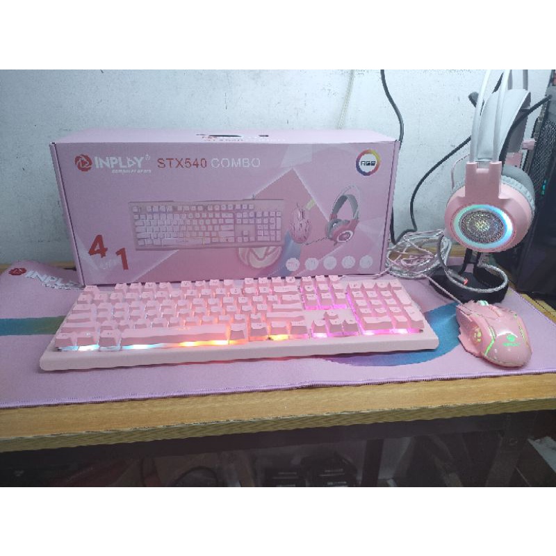 Inplay STX 540 4in1 Combo Pink, White, Black gaming accessories ...