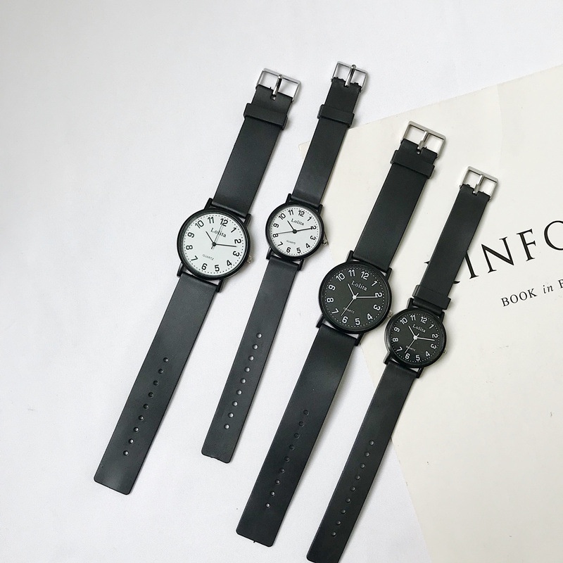 ins Korean Style chic Small Black Watch Simple Version Waterproof ...