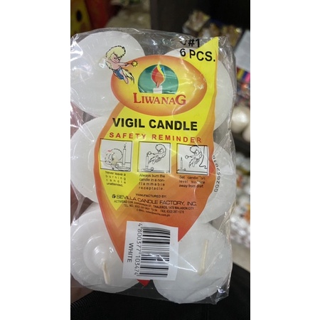 Authentic WHITE Liwanag Vigil #1 Candle (6 pieces/pack) | Shopee ...