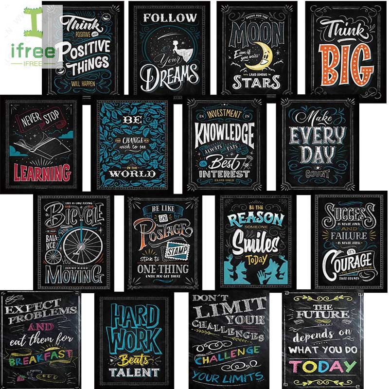 Motivational Classroom Wall Posters Inspirational Quotes for Students ...