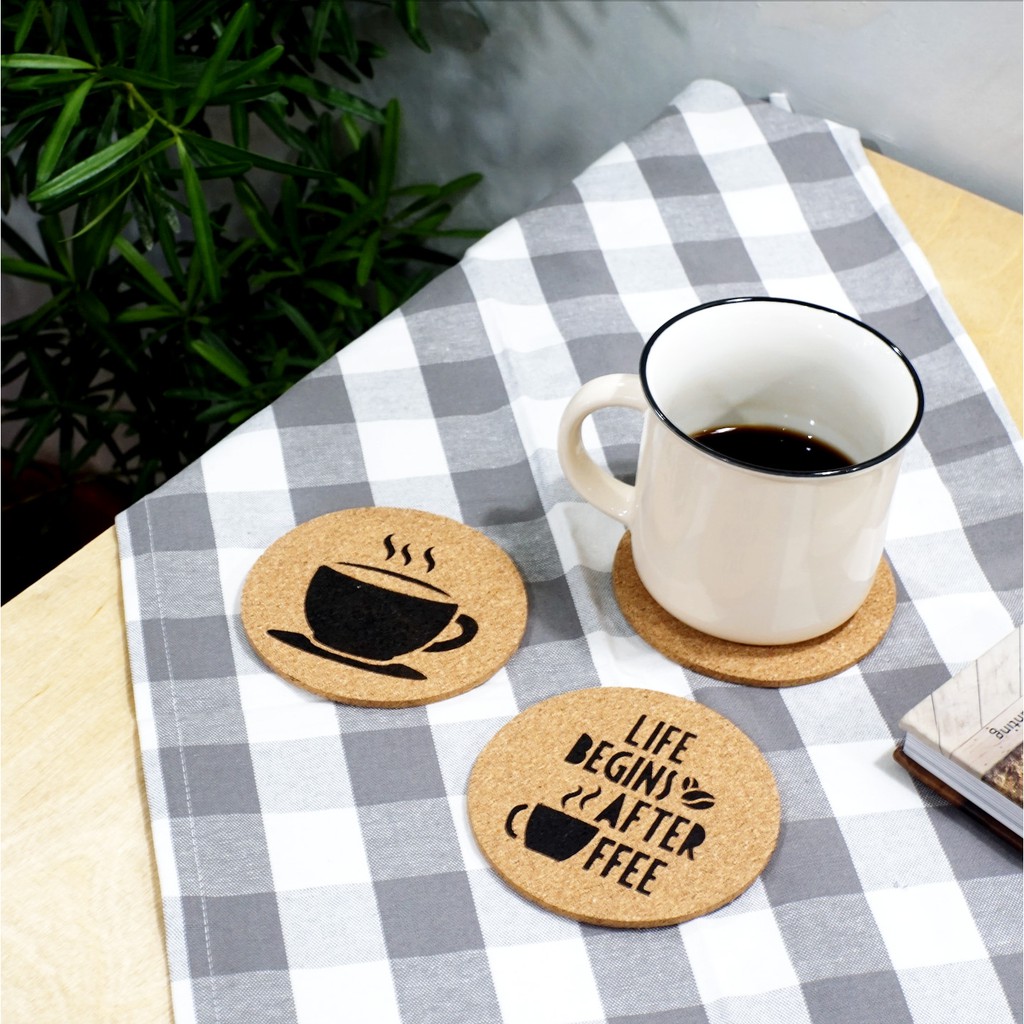 Coffee Lover Cork Coaster Handmade | Shopee Philippines