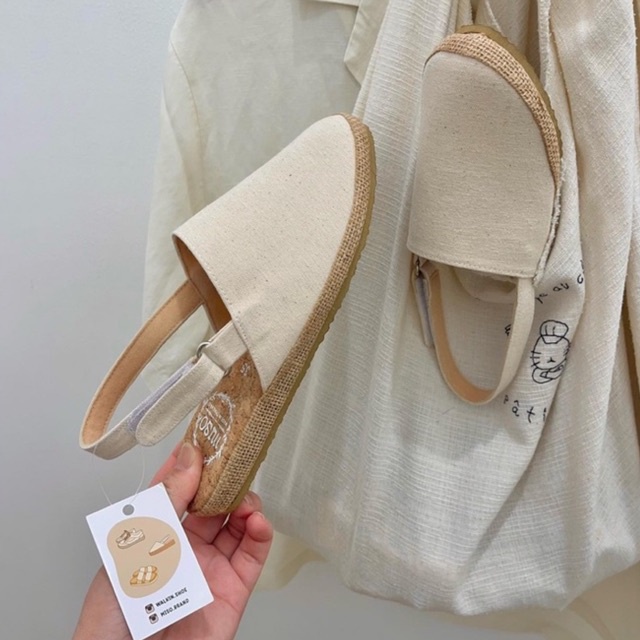 Handmade Sandals White Strap Calico Model mini softcream sm | Shopee ...