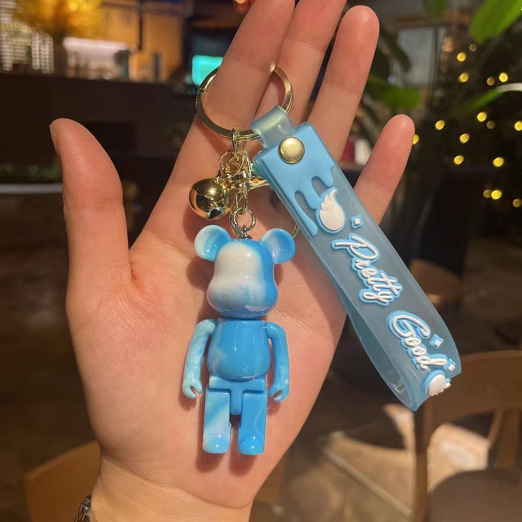 Bearbrick Colorful Cartoon Gloomy Bear Keychain Bag PendantCouple Bag ...