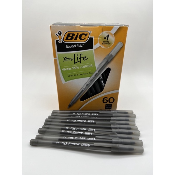 BIC Round Stic Black Ink Pen 100% Original | Shopee Philippines