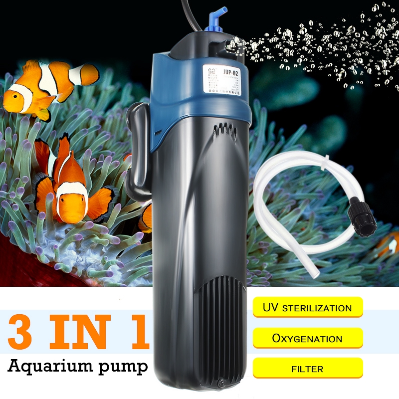UV Sterilizer Submersible Oxygen Pump Filter Water Cycle Aquarium Fish ...