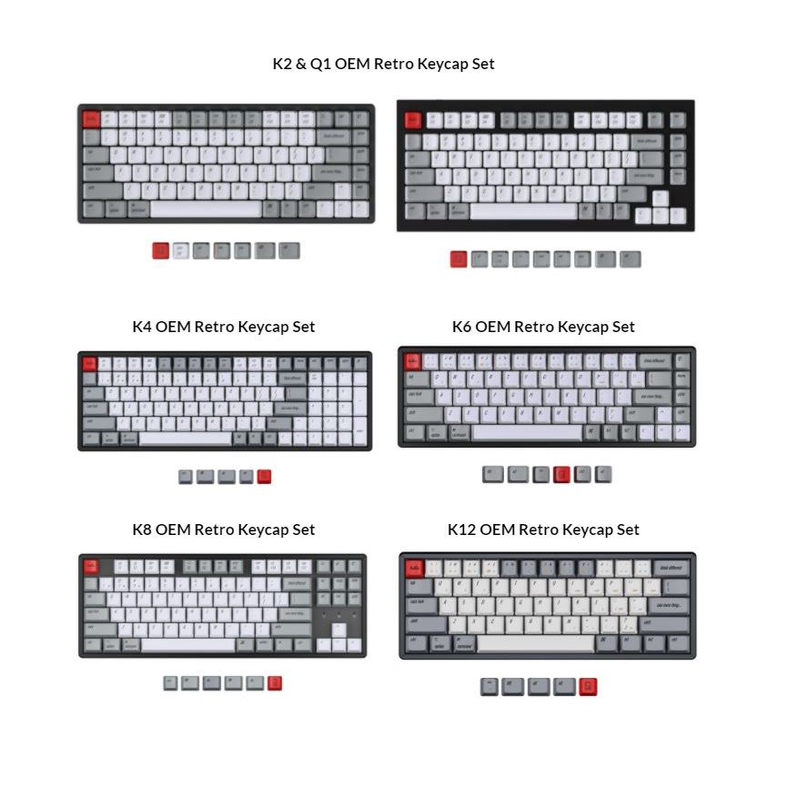 Keycap Set - OEM Profile PBT Retro Keychron (button cover only, not ...