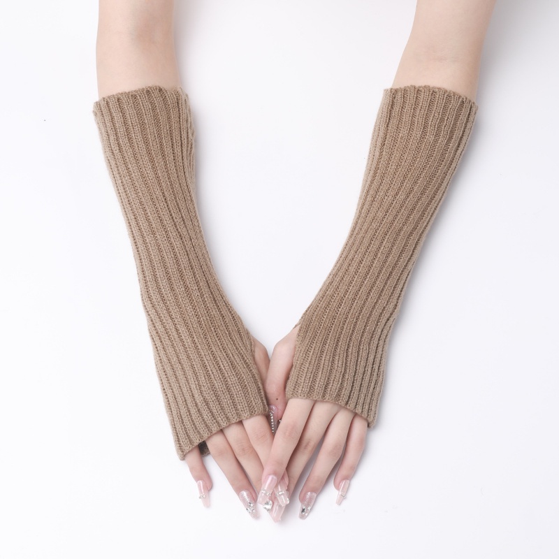 Fingerless Mittens Female Anime Gloves Women Knitted Gloves Arm Winter ...
