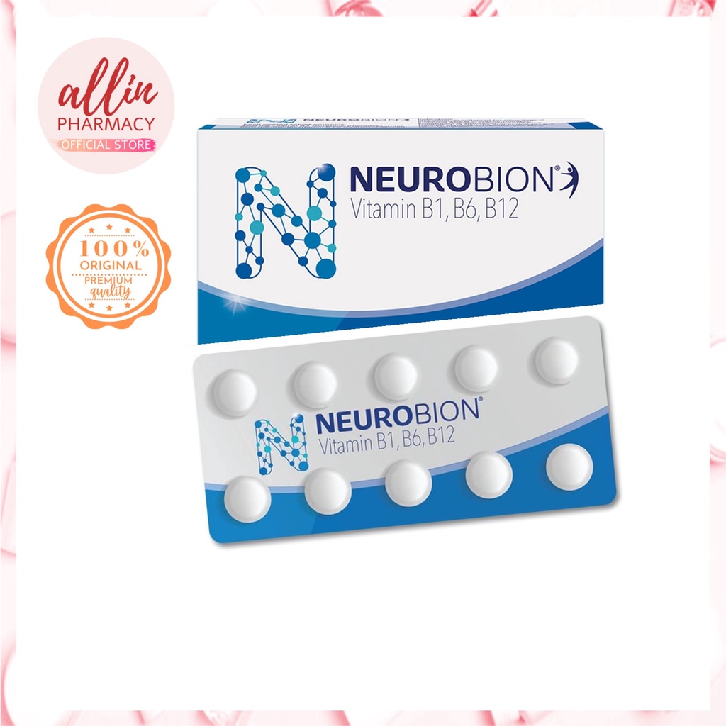 Neurobion Vitamin B1, B6, B12 1X10s [1 Strip] (EXP 01/27) | Shopee ...