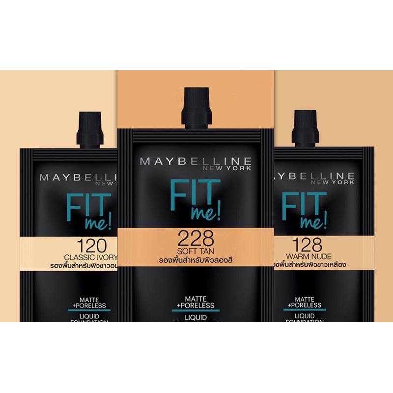 Maybelline Foundation Fit Me Matte + Poreless Sachet 5 Ml. | Shopee ...