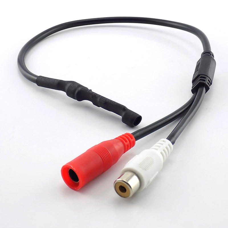 DC 12V Sound Monitor Audio RCA Power Cable Mini Microphone Pickup for ...