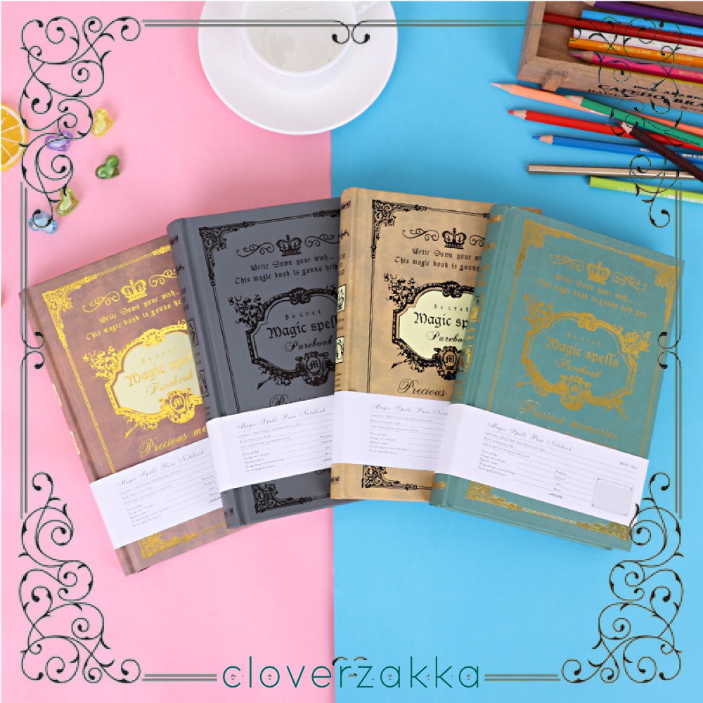 [Notebook] Magic Spells Wizard Witch Retro Vintage Book Journal Diary ...