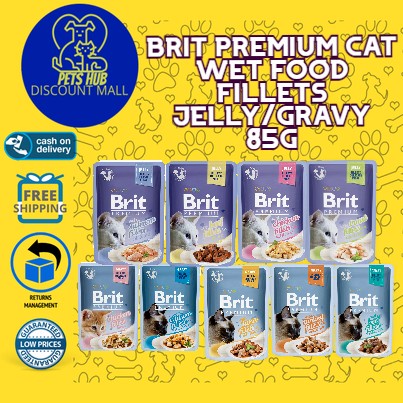 BRIT PREMIUM CAT WET FOOD FILLETS JELLY/GRAVY 85G | Shopee Philippines