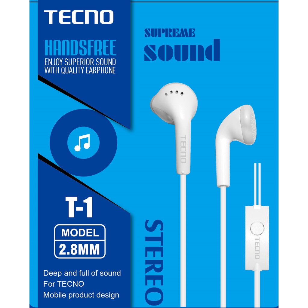 Tecno Headset Wired Magnetic Earphone 3.5mm Bass Subwoofer Stereo ...