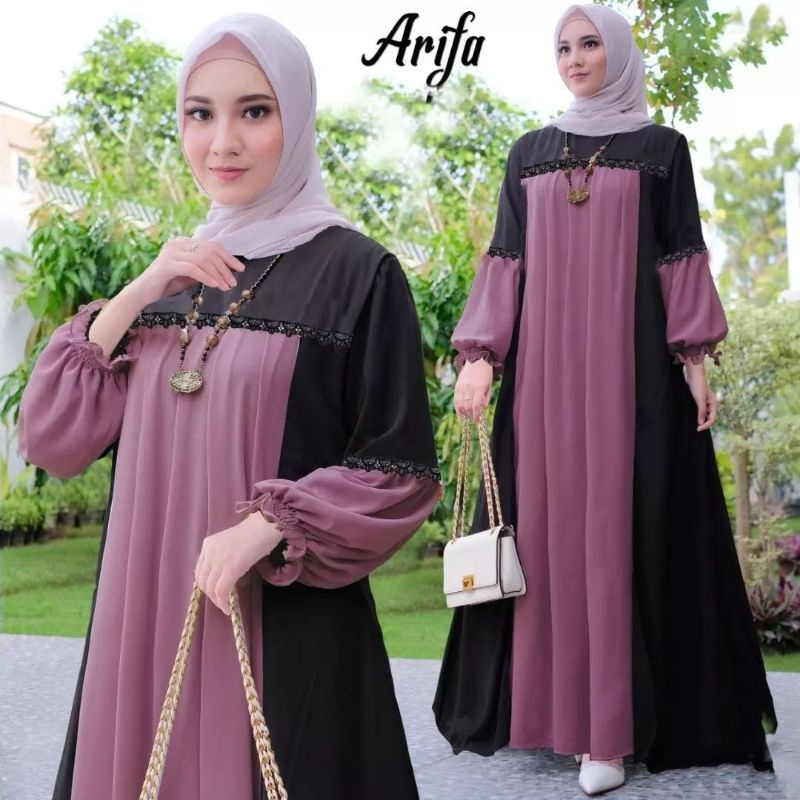 The Latest Women's Robe Arifa Dress Robe Ceruty Babydoll Plain Muslim ...