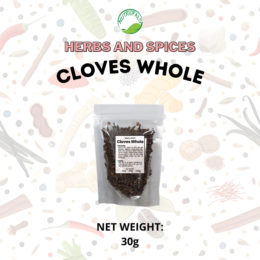CLOVES WHOLE (HERBS & SPICES) ZIPLOCK POUCH 30g, 50g, and 100g | Shopee ...
