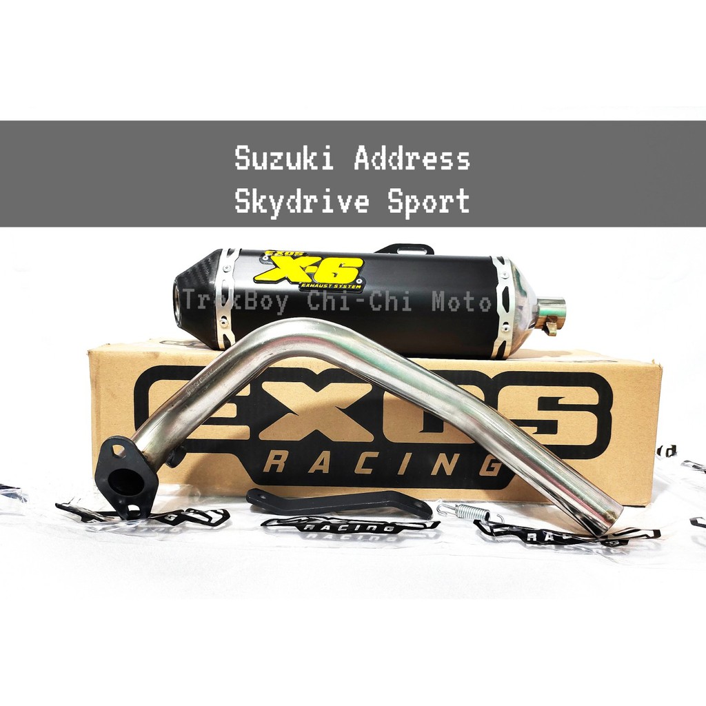 Suzuki Address & Skydrive Sport Exos X-6 Silent Muffler Full exhaust ...