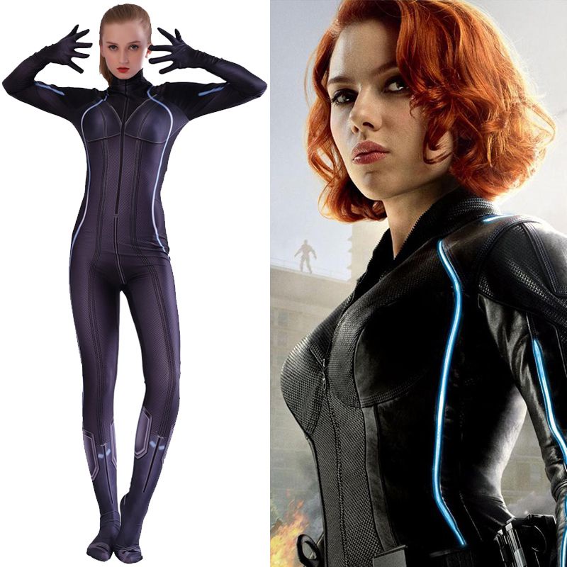 Adult Avengers Endgame Black Widow Costume Natasha Romanoff Cosplay ...