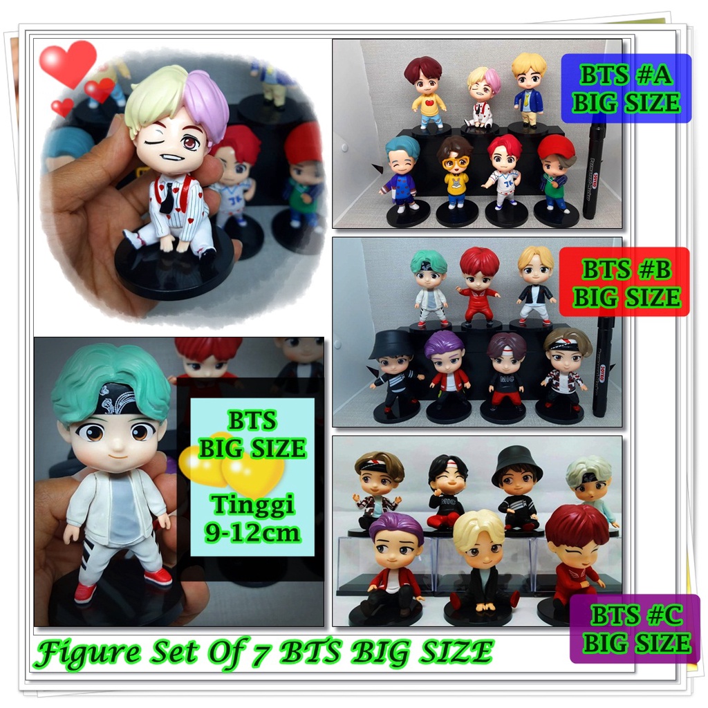 Set Of 7 Figures KPOP Idol/Tiny Tan BTS BT21 Big Size - Jumbo | Shopee ...