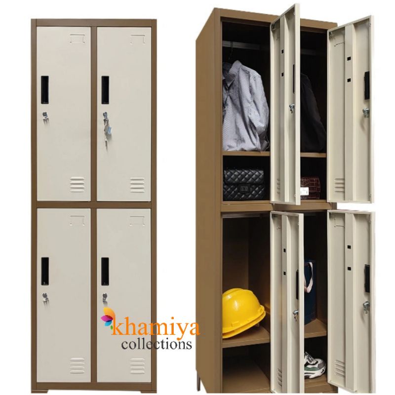 4 DOOR Steel Locker Key / Padlock GRAY COLOR, School Locker, Gym Locker ...