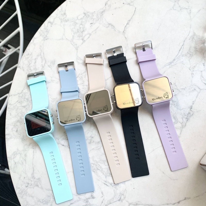 New LED Square Digital Watch Fashion Silicone Outdoor Student Sports ...