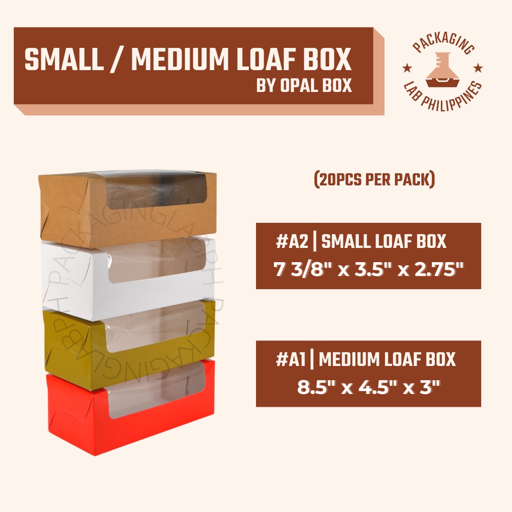 [20pcs] Small/ Medium Loaf Box Pastry Box by Opal Box | Packaging Lab ...