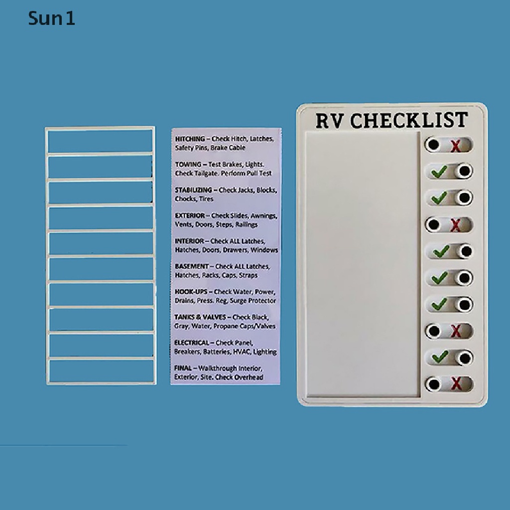 Sun1> Checklist for RV Notes and Messages RV Checklist Memo plastic ...