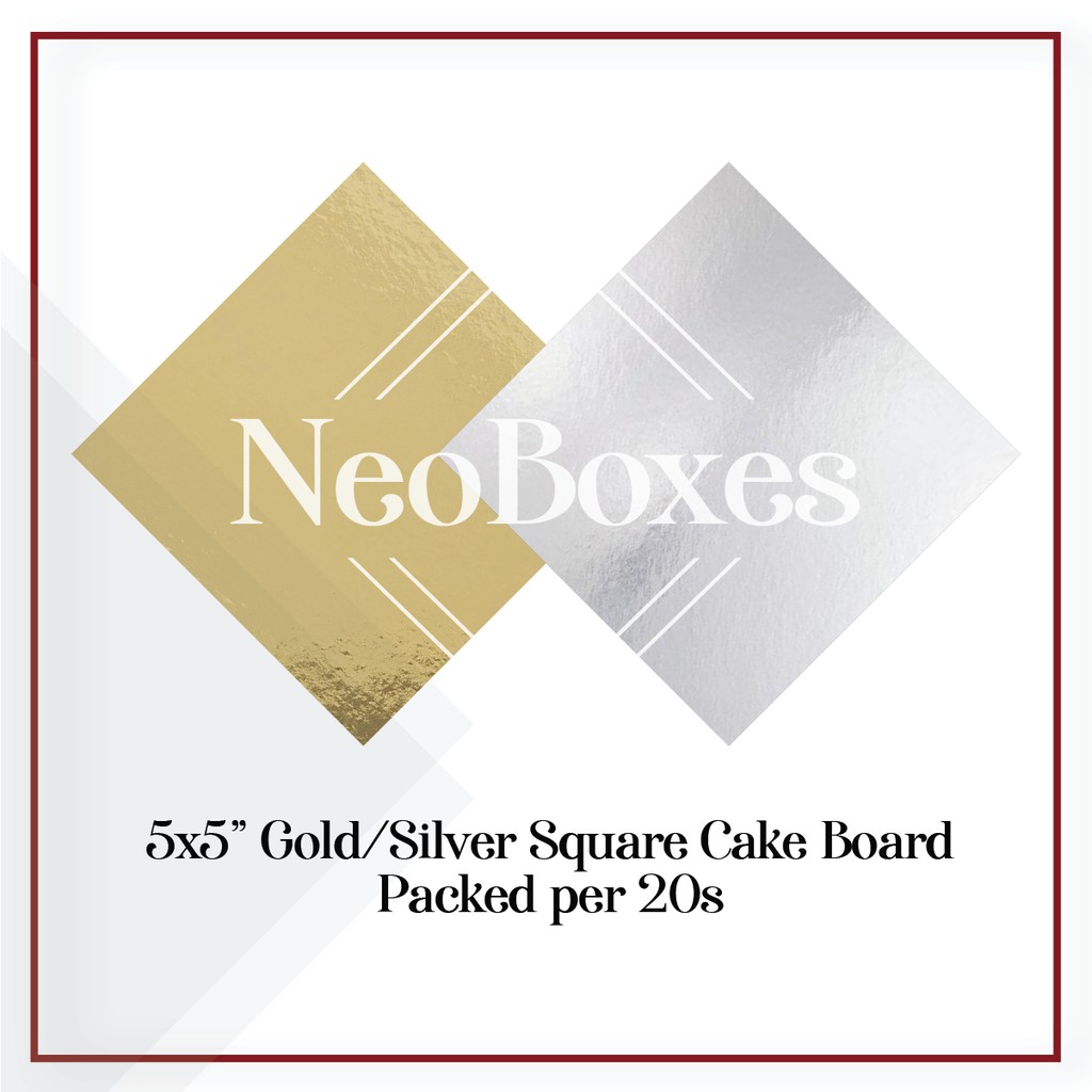 NeoBoxes | 5x5" Square Cake Boards, 20s | Shopee Philippines