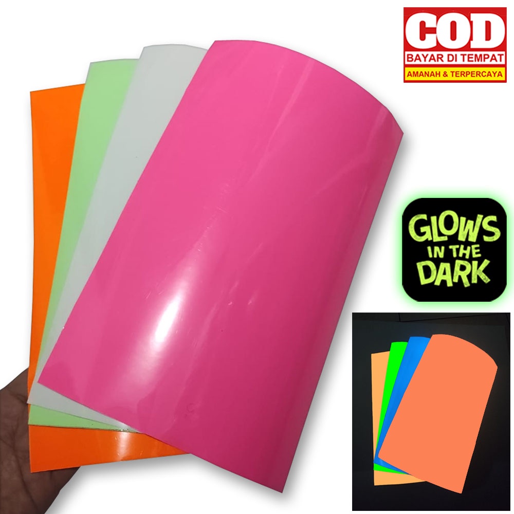 HIJAU Phosphor Sticker 20x30cm Glow in The Dark Luminous Glow in The ...