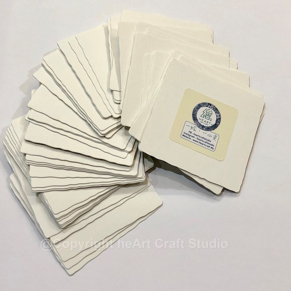 【Italy】Zentangle Art Paper Tiles Square 9cm White 10pcs 禅绕画 白色 方形纸砖9cm ...